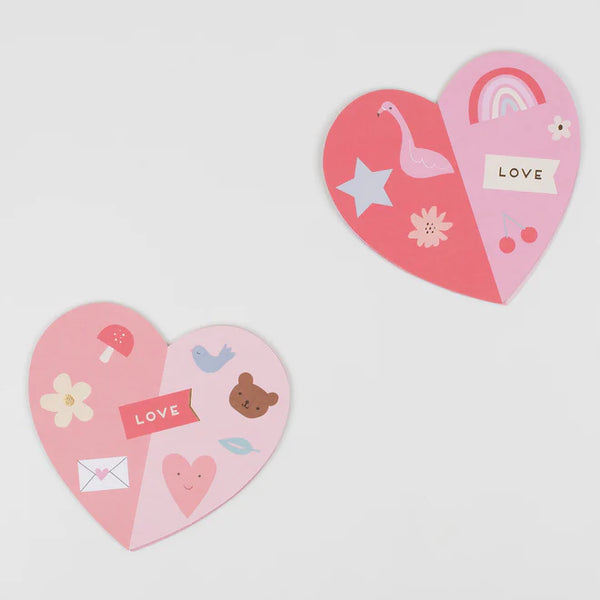 Heart Concertina Cards and Stickers - Little Color Company